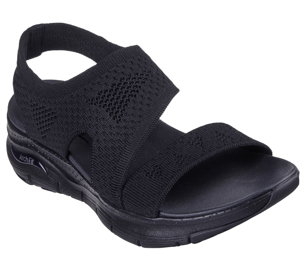 Sandale sport, dama, SKECHERS ARCH FIT BRIGHTEST DAY 119458-BBK negru ...