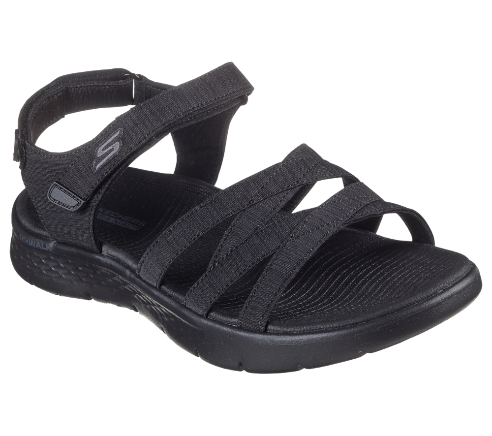 Sandale sport, dama, SKECHERS GO WALK FLEX SANDAL-SUNSHINE 141450-BBK ...