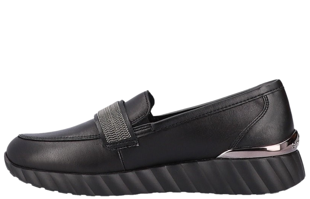 Pantofi casual, dama, REMONTE SOFT, D5910-01 negru, piele naturala ...