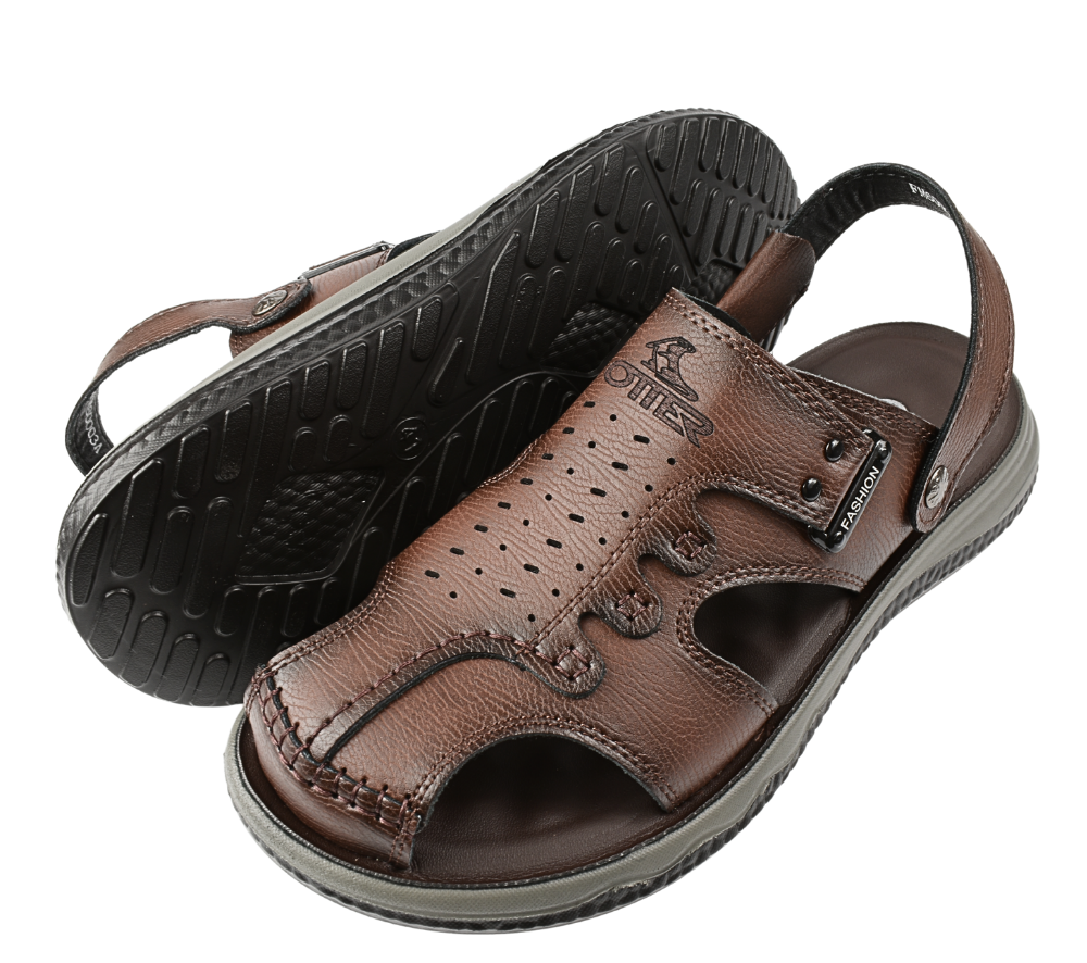 Sandale casual, barbati, OTTER FM60003A, maro, piele naturala – ada ...