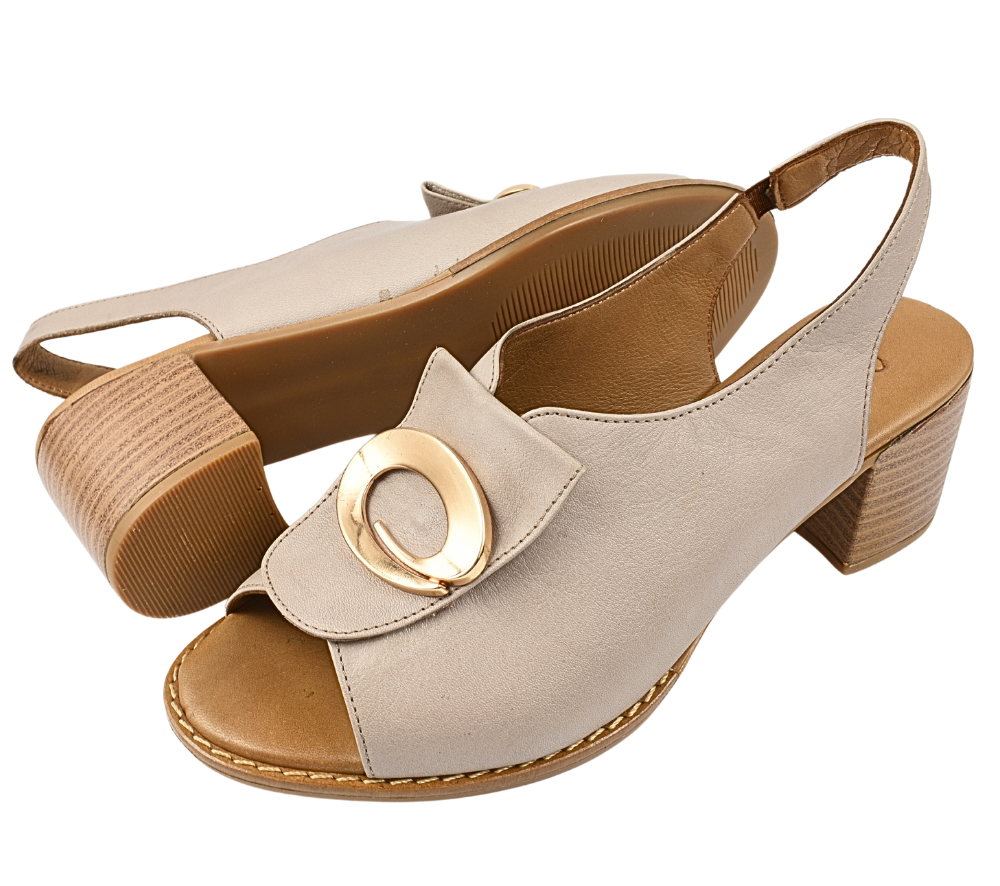 Sandale elegante, dama, ANNA VIOTTI, D12-193 gri, piele naturala, cu t ...