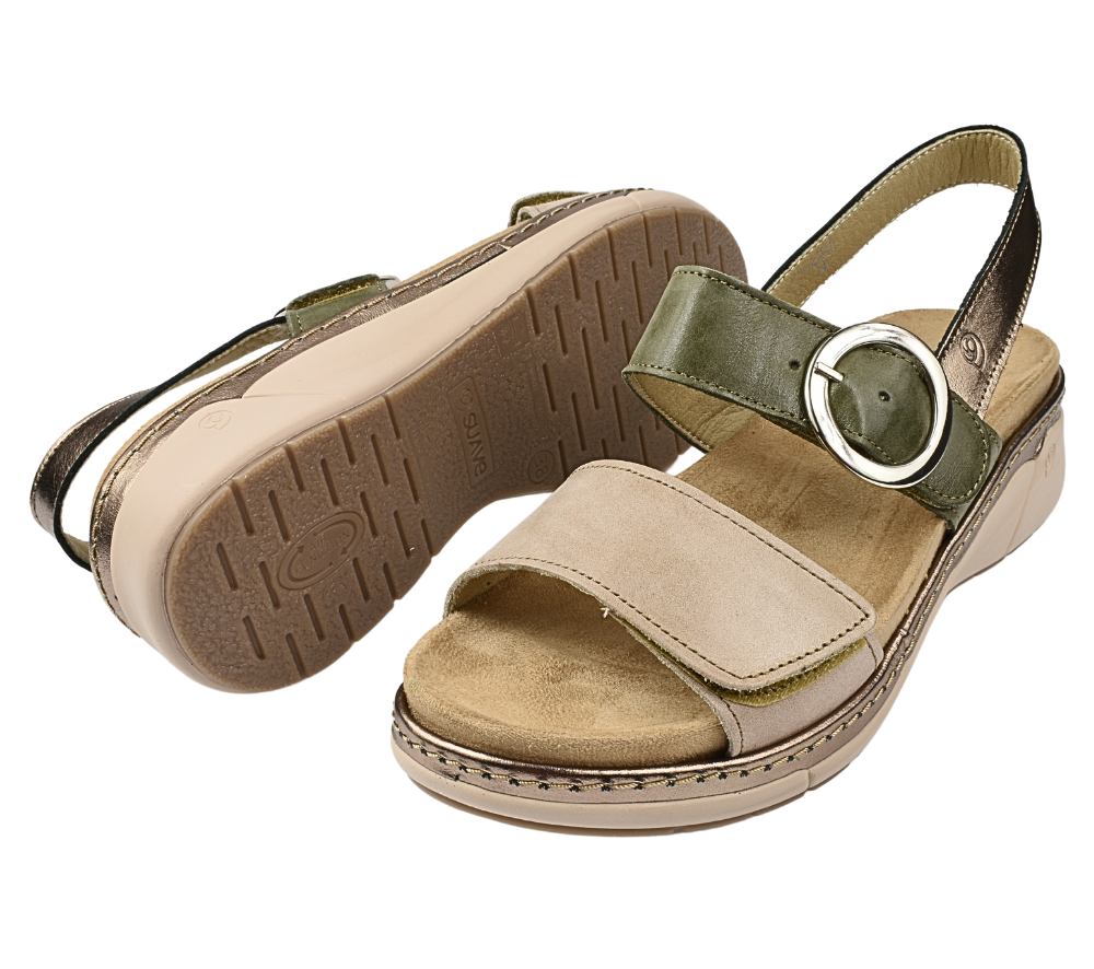 Sandale casual, dama, SUAVE AIR FUNCTION SYSTEM, 18004AT crem, piele n ...